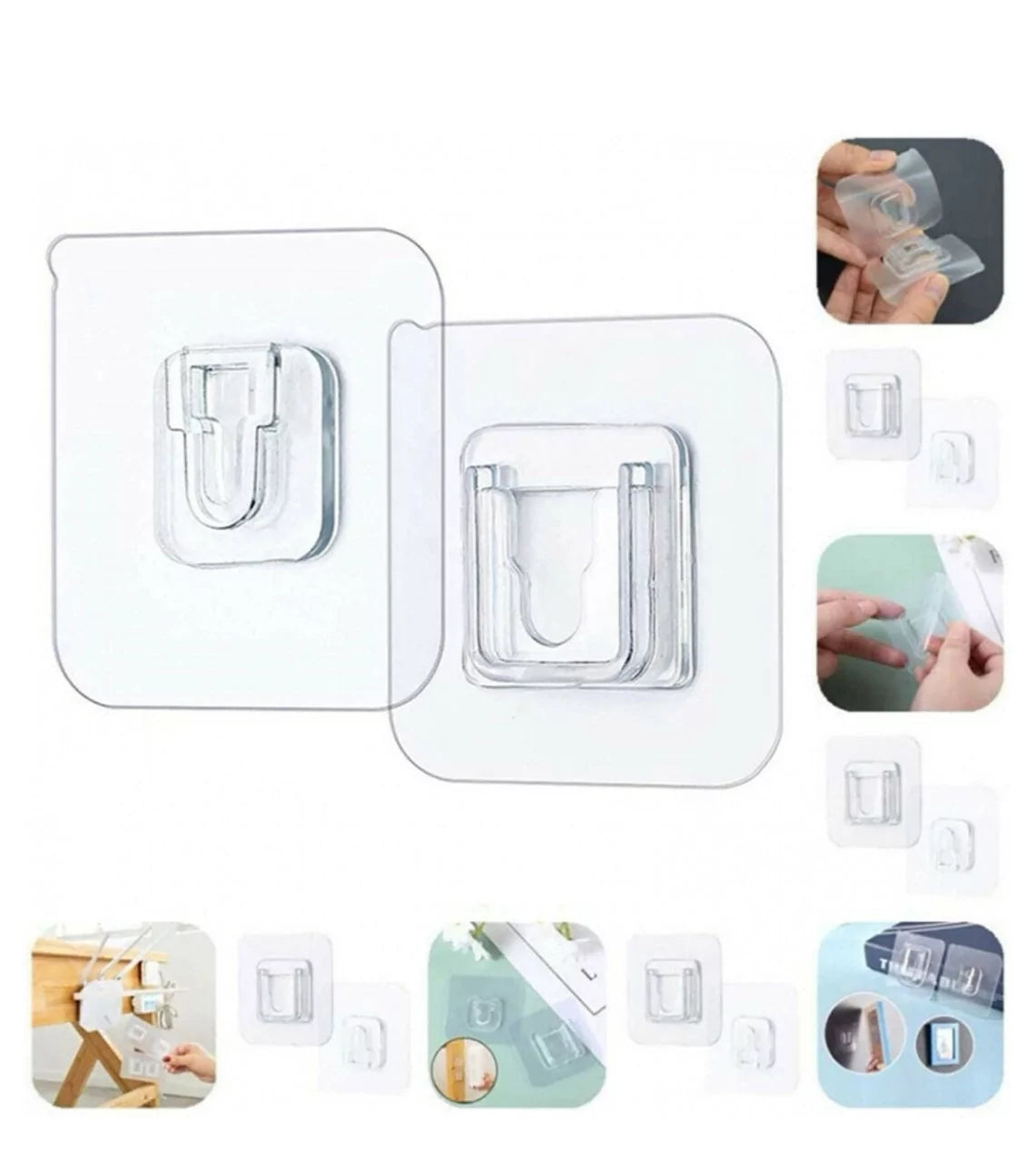 Lot de 10 Crochets Muraux Adhésifs Double Face – Fixation Puissante et ...